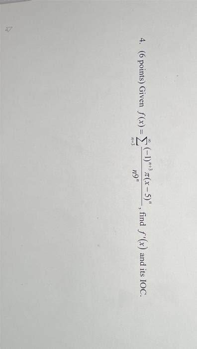 Solved 4 6 Points Given Fx∑n3∞n9n−1n3πx−5n Find