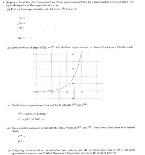 Solved 10 Points Recall That The Linearization Or