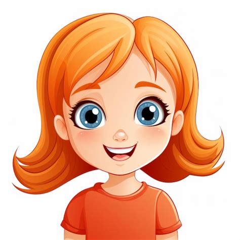 Premium Ai Image A Cartoon Girl With Orange Hair And Blue Eyes