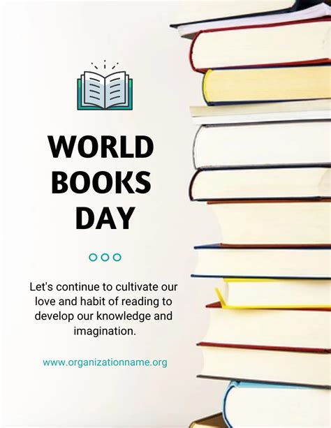 White Simple Photo World Book Day Reading Poster Venngage
