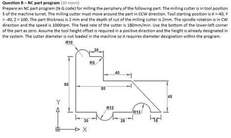 solved question b nc part program 20 points prepare an nc