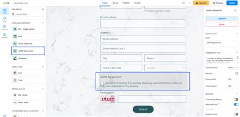 Gdpr Agreement Field 123formbuilder Knowledge Base