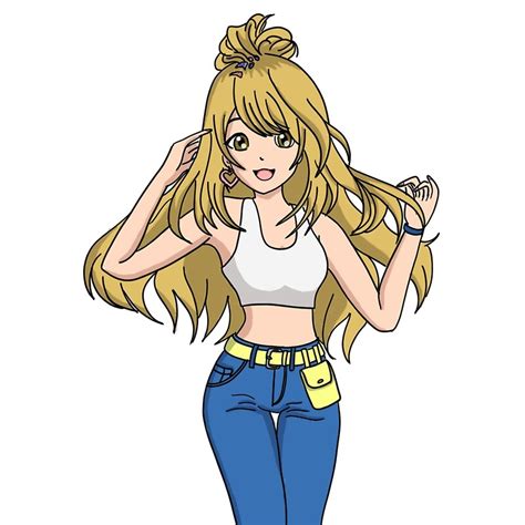 Anime Girl Denim Jacket And Leggings