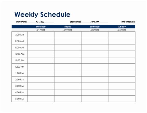 Excel Schedule Templates