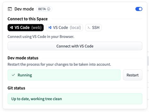 Spaces Dev Mode Seamless Development In Spaces