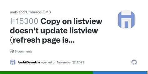 Copy On Listview Doesnt Update Listview Refresh Page Is Requiered · Issue 15300 · Umbraco