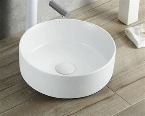 Ceramic Round Above Counter Basin Matte White Round Slim Lip 360x120mm