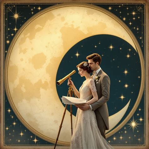 Free Celestial Wedding Romance Photo Vintage Wedding Couple