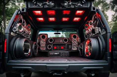 Premium Photo Truck Interior With Custombuilt Audio System Generative Ai