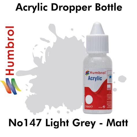 Acrylic Dropper No 147 Light Grey Matt Humbrol Db0147 Hobby Lines