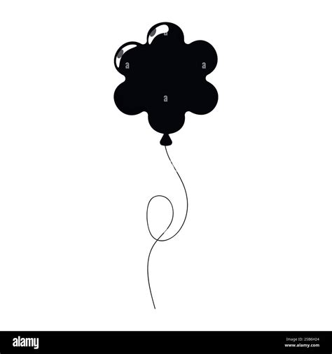 A Distinctive Black Balloon Shaped Like A Flower Is Tethered With A String Gently Floating