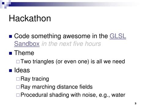 Ppt Glsl Sandbox Hackathon Powerpoint Presentation Free Download Id2899821