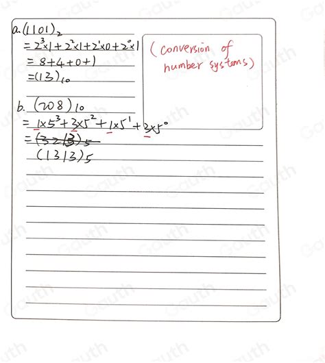 solved 2 convert a 1101 2 into decimal system b 208 10 into