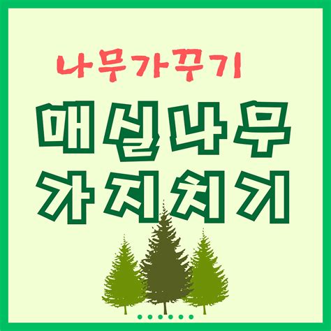 매실나무 가지치기 방법 소개