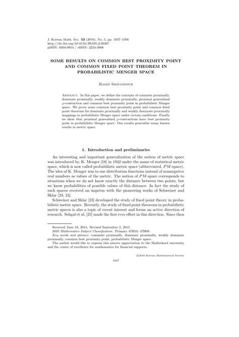 Pdf Some Results On Common Best Proximity Point And Common Fixed