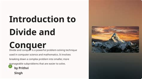Introduction To Divide And Conquer1pptx
