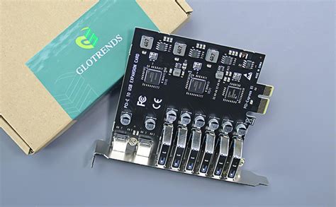 GLOTRENDS U6A2C 8 Port 2 X USB C 6 X USB A USB 3 2 Gen1 5Gbps PCIe Expansion Card Compatible