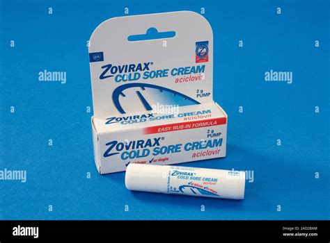 Cold Sore Cream Box And Tube Of Acyclovir Cold Sore Cream Marketed