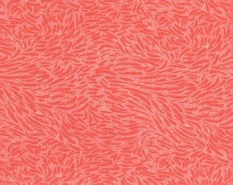 Coral Heathered Monochrome Fabric Coral Linen By Ivieclothco Coral Textured Linen Solid Color