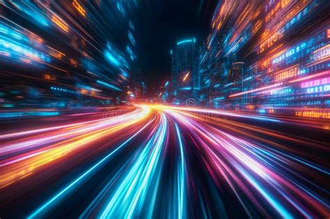 Glowing Binary Code Streams In A High Tech Futuristic Digital Scene
