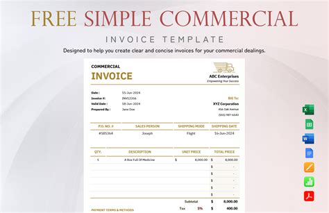 Simple Invoice Template Excel