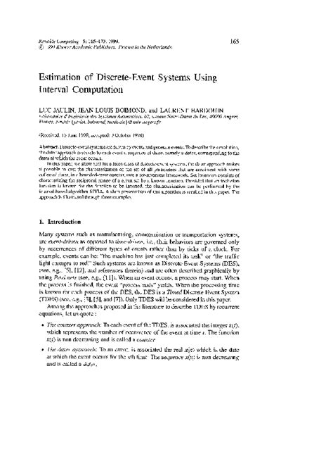 pdf estimation of discrete event systems using interval computation