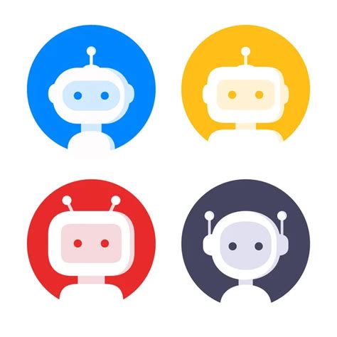 Robot Head Icon Circle Chatbot Sign Design Voice Support Service Stock
