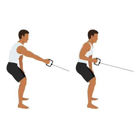 Man Doing Single Cable Row Exercise 35819347 Vector Art At Vecteezy