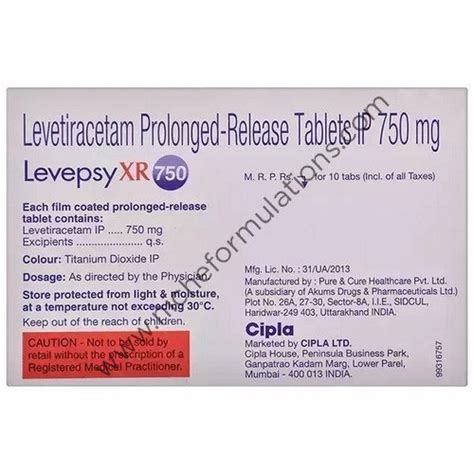 Levepsy Xr 750 Tablet Niche Formulations