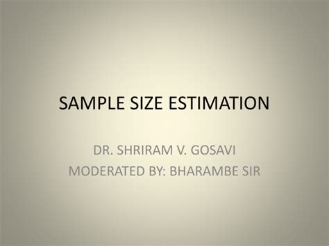 Sample Size Estimation