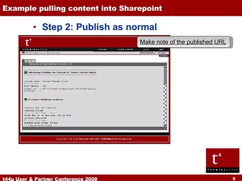 Terminalfour T44u 2008 Piero Tintori Integration Publishing To