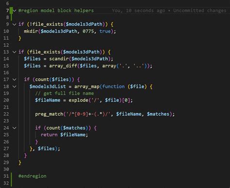 Php Region For Code Folding Stack Overflow