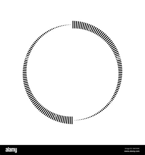 circular progress bar segmented black and white loading indicator stock