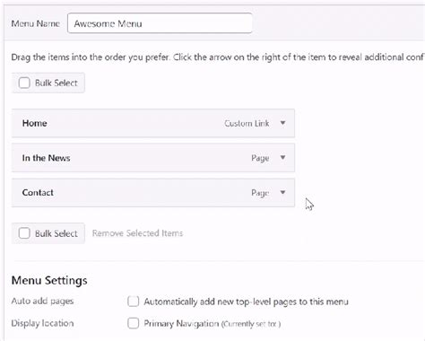 Delete A Menu Support