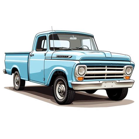 Detailed And Realistic Pickup Truck Illustration Stock Illustration