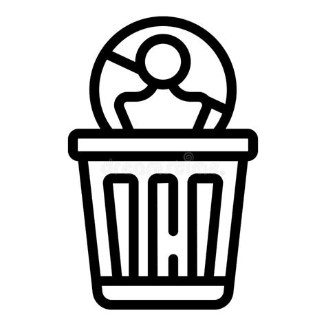 Garbage Bin Icon Outline Vector Social Account Stock Vector