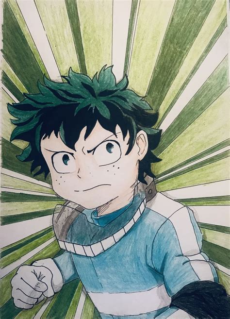 Deku My Hero Academia Sketch In Colouring Pencil Sketches Colored