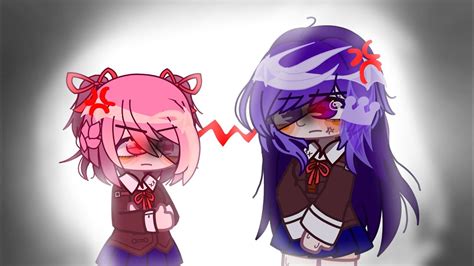 Yuris And Natsukis Fight Scene Gacha Club Ddlc Act 2 Youtube