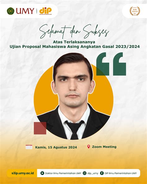 Mahasiswa Asing Asal Pakistan Muhammad Younus Presentasikan Konsep