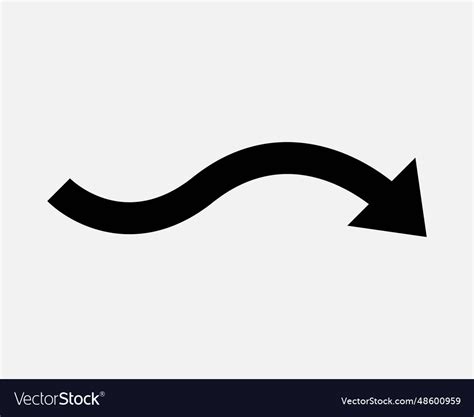 Wave Arrow Right Down Icon Point Pointer Path Bend