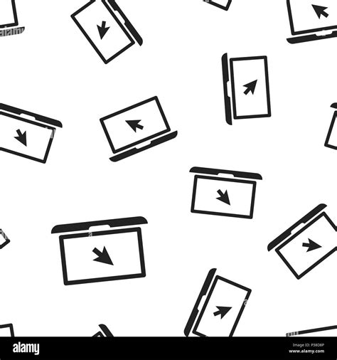 laptop notebook with mouse cursor icon seamless pattern background