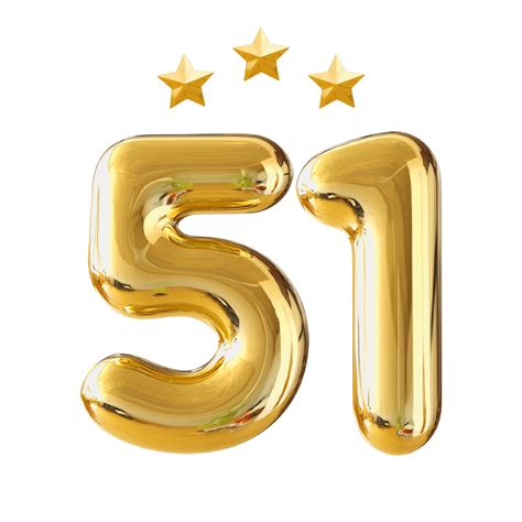 51 Years Anniversary Number 11287820 PNG