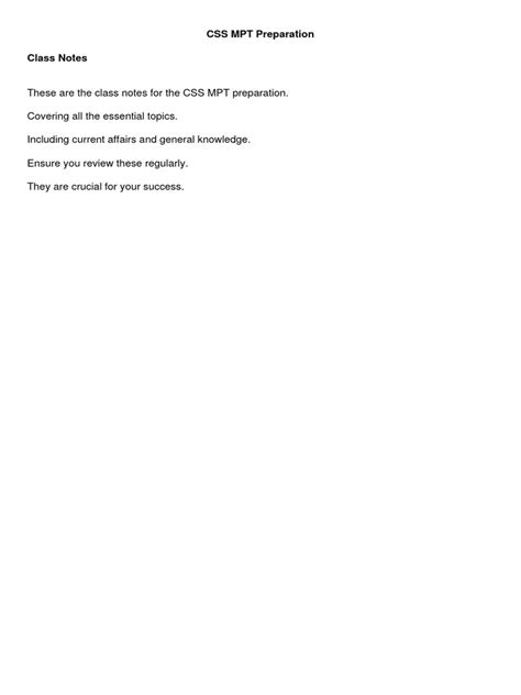 Css Mpt Class Notes Pdf