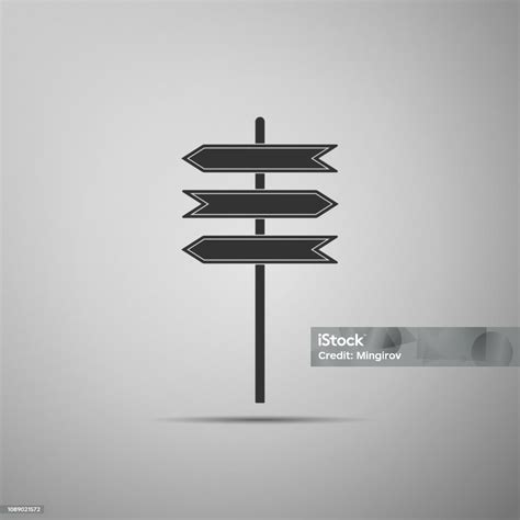 도 교통 로그인 하십시오입니다 푯 말 아이콘 회색 배경에 고립입니다 포인터가 기호입니다 텍스트에 대 한 장소를 가진 빈 보드입니다 절연 거리 정보 표시 방향 기호입니다 평면