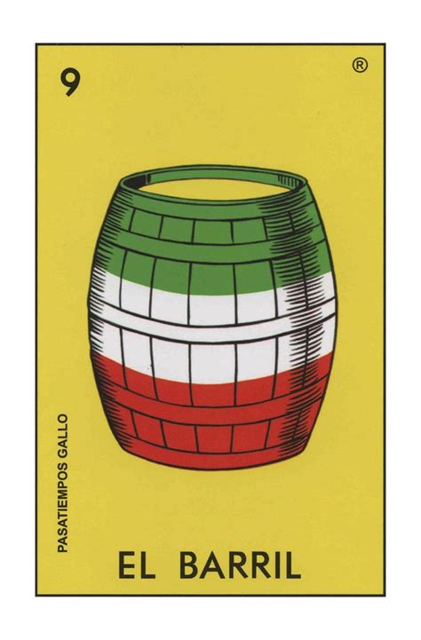 9 El Barril Fichas De Loteria Mexicana El Diablito Loteria