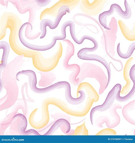 Abstract Wavy Lines Seamless Pattern Spring Organic Texture With Flowing Wavy Shapes Beautiful