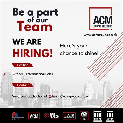 Acm Group Of Industries On Linkedin Acmgroup Hiring Internationalsales Jobopening