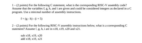 solved 1 2 points for the following c statement what is