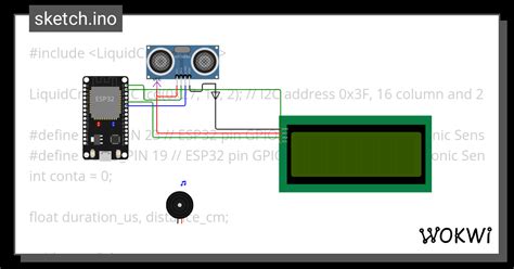 Ultrasonic Sensor With Esp32 Displaying Distance On Lcd Copy Wokwi