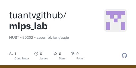 github tuantvgithub mips lab hust 20202 assembly language